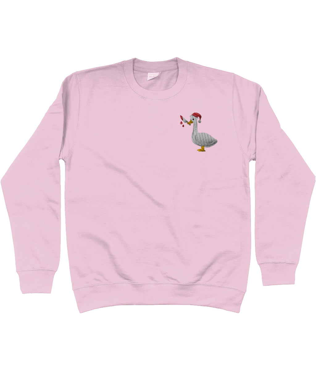Christmas Murder Goose - Embroidered Sweatshirt – Bad Hass Designs